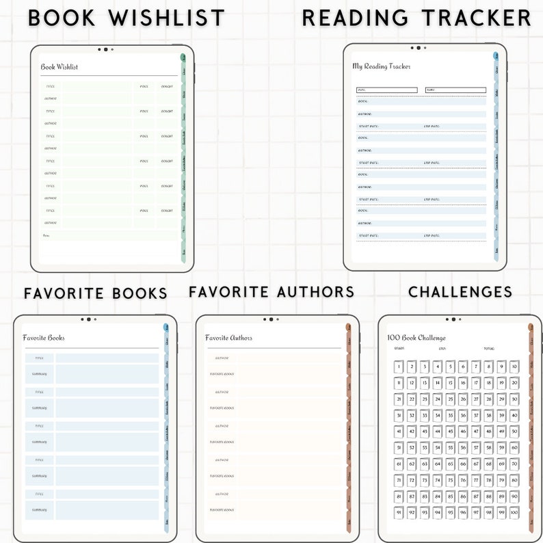 Digital Reading Journal Digital Reading Planner Reading - Etsy