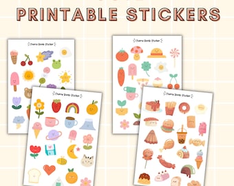 Cute Printable Sticker Sheet Bundle Planner Sticker Sheet Sticker Sheet ...