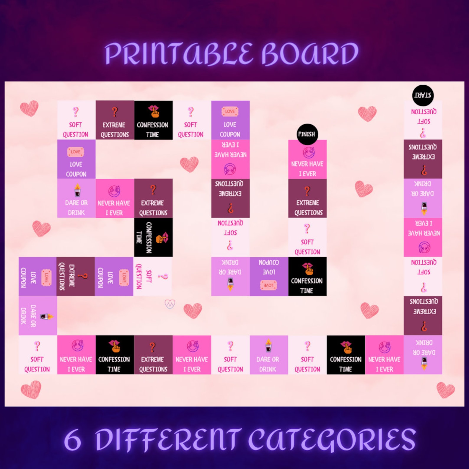 Couple Board Game Printable Board Game Couple Drink Game Date Night