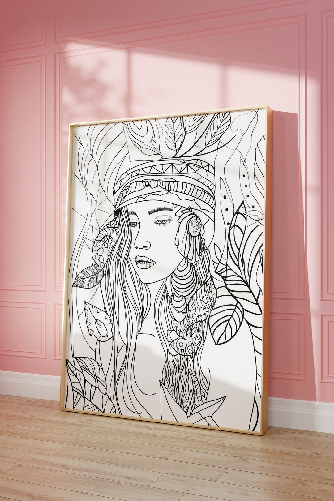 Elegant Women Pencil Sketch Hand-drawn Female Portrait Artwork Home ...