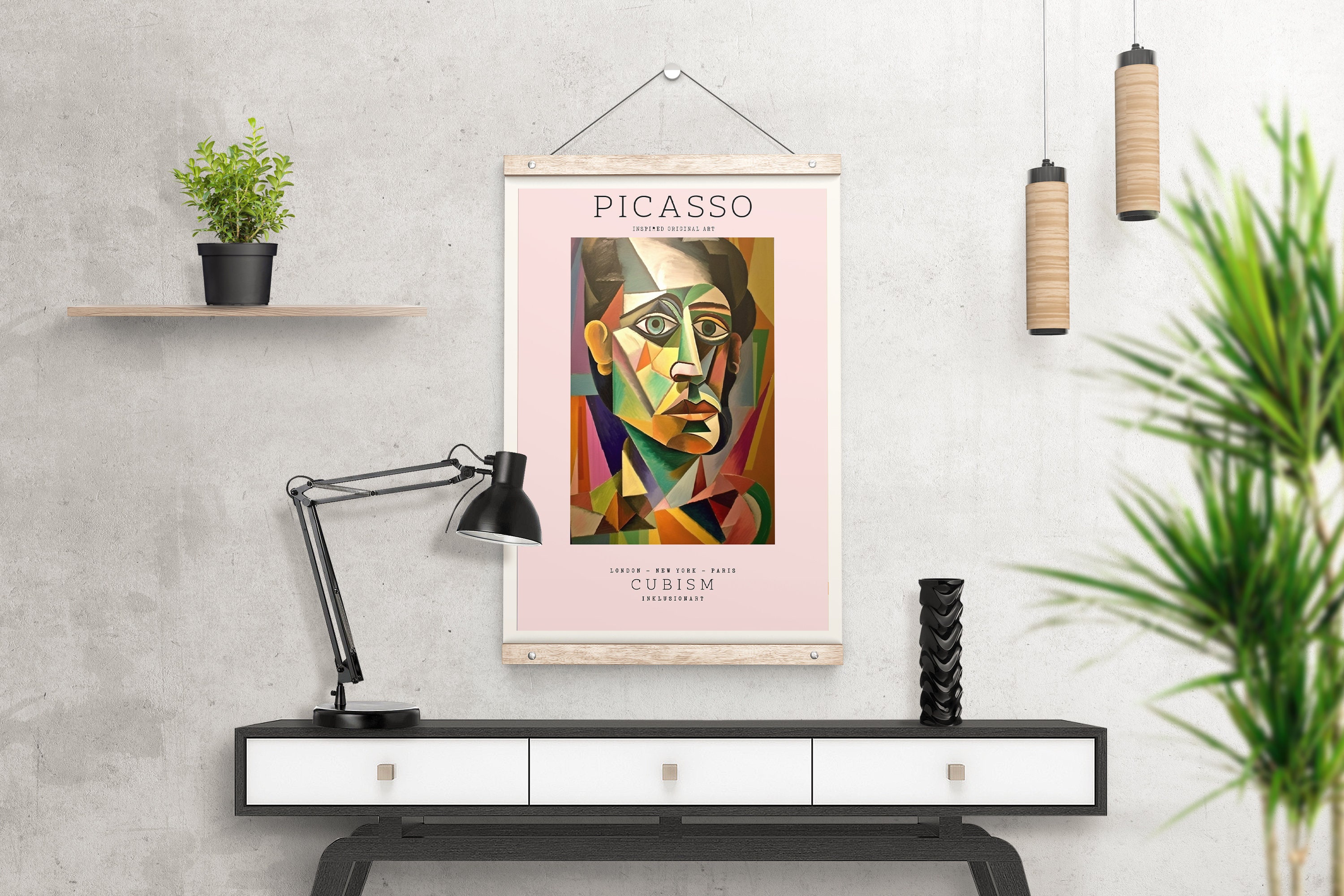 Picasso Style Portraits Bold Colours Wall Art Digital Download Art ...