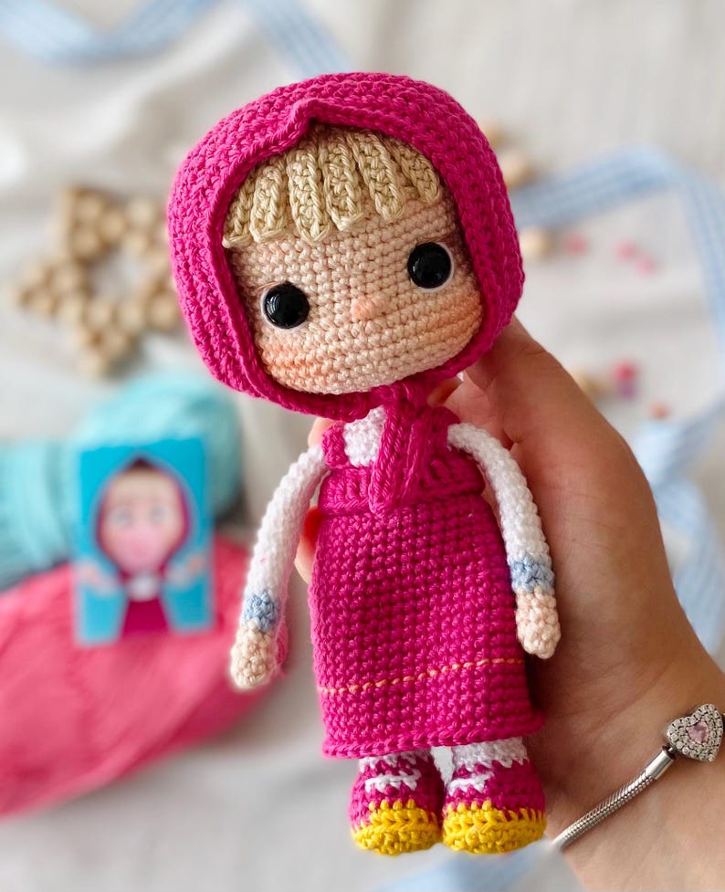 Masha Doll Crochet Amigurumi Pdf Pattern Handmde Masha and the Bear ...
