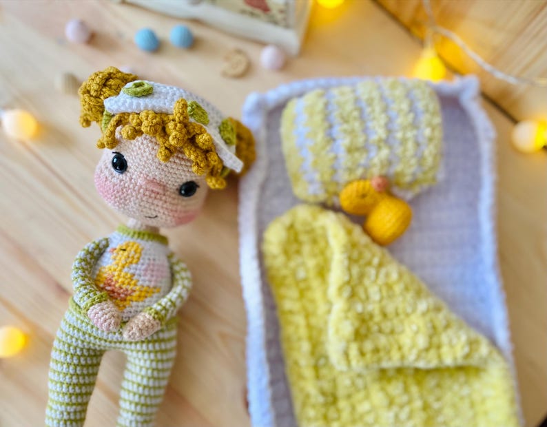 Crochet Doll Pattern PDF, Amigurumi Sleepy Baby Doll, Duck Pajamas ...