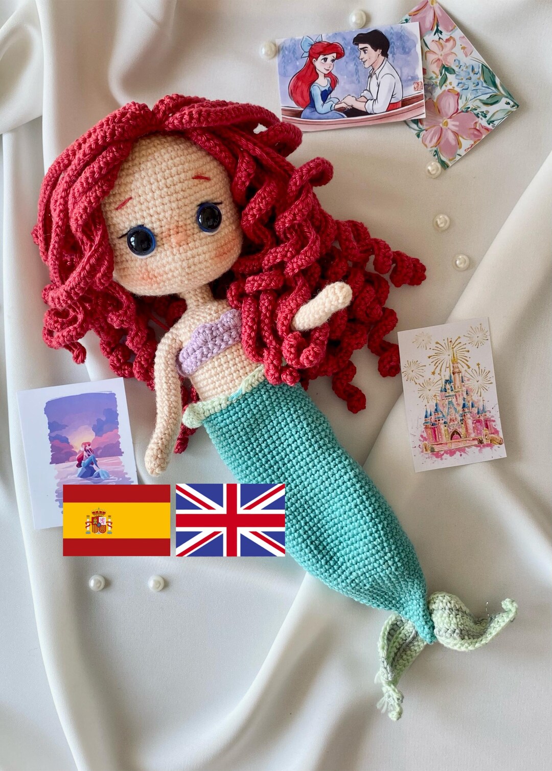 Princess Little Mermaid Amigurumi Crochet English and Spanish Pattern ...