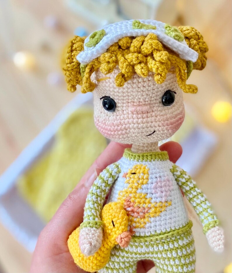 Crochet Doll Pattern PDF, Amigurumi Sleepy Baby Doll, Duck Pajamas ...
