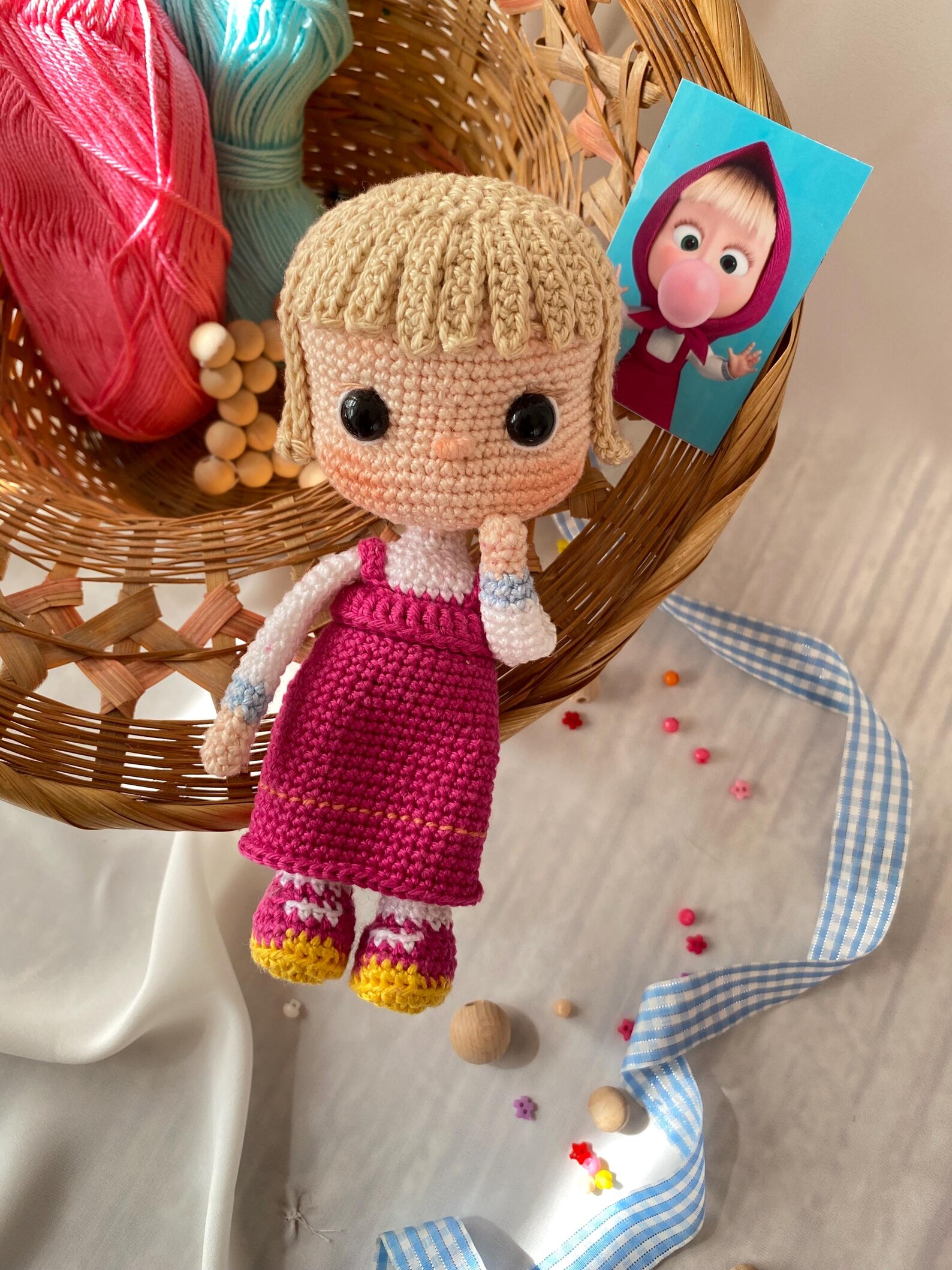 Masha Doll Crochet Amigurumi Pdf Pattern Handmde- Masha und der Bär ...