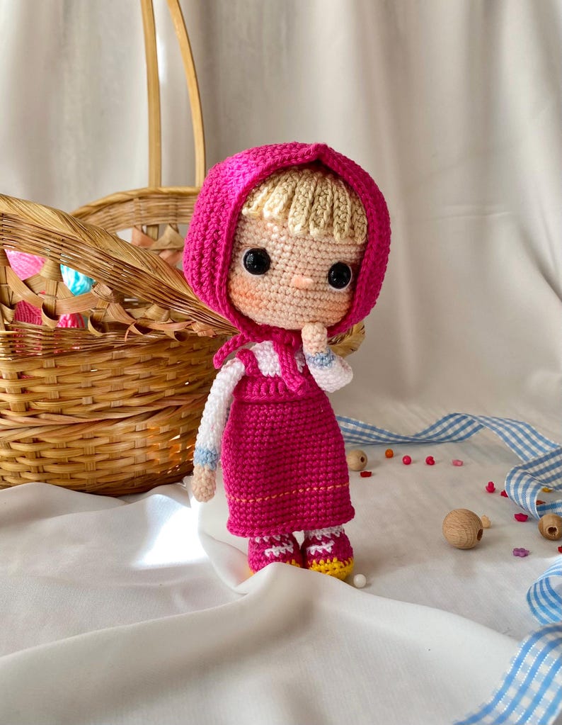 Masha Doll Crochet Amigurumi Pdf Pattern Handmde Masha and the Bear ...