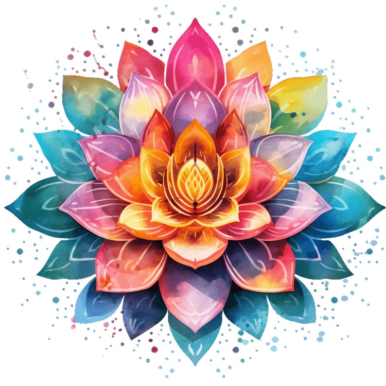 Lotus Mandala Clipart Set: 14 High Quality Pngs, Lotus Mandalas ...