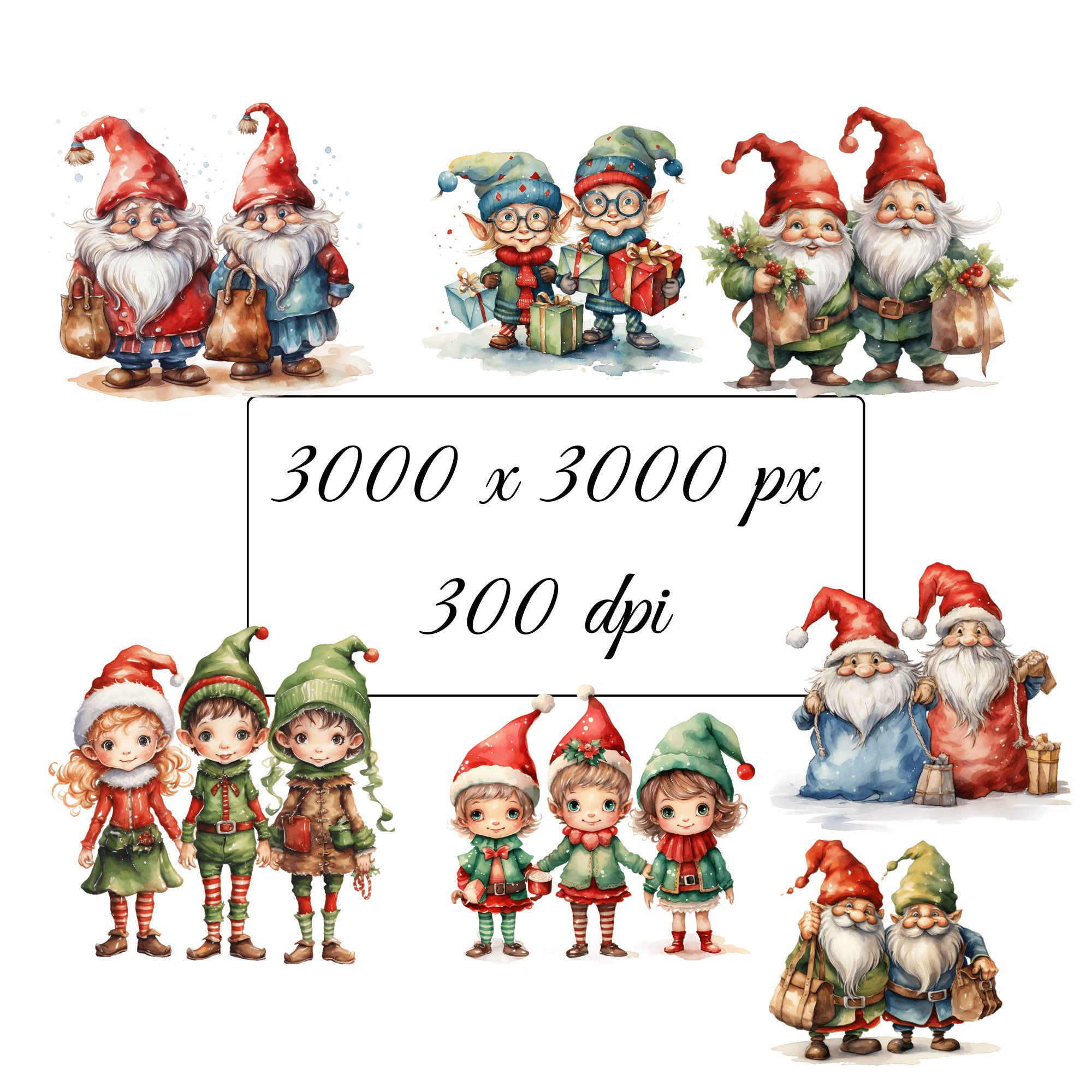 Christmas Elves Clipart Set: 14 High Quality Pngs, Christmas Elves Clip ...