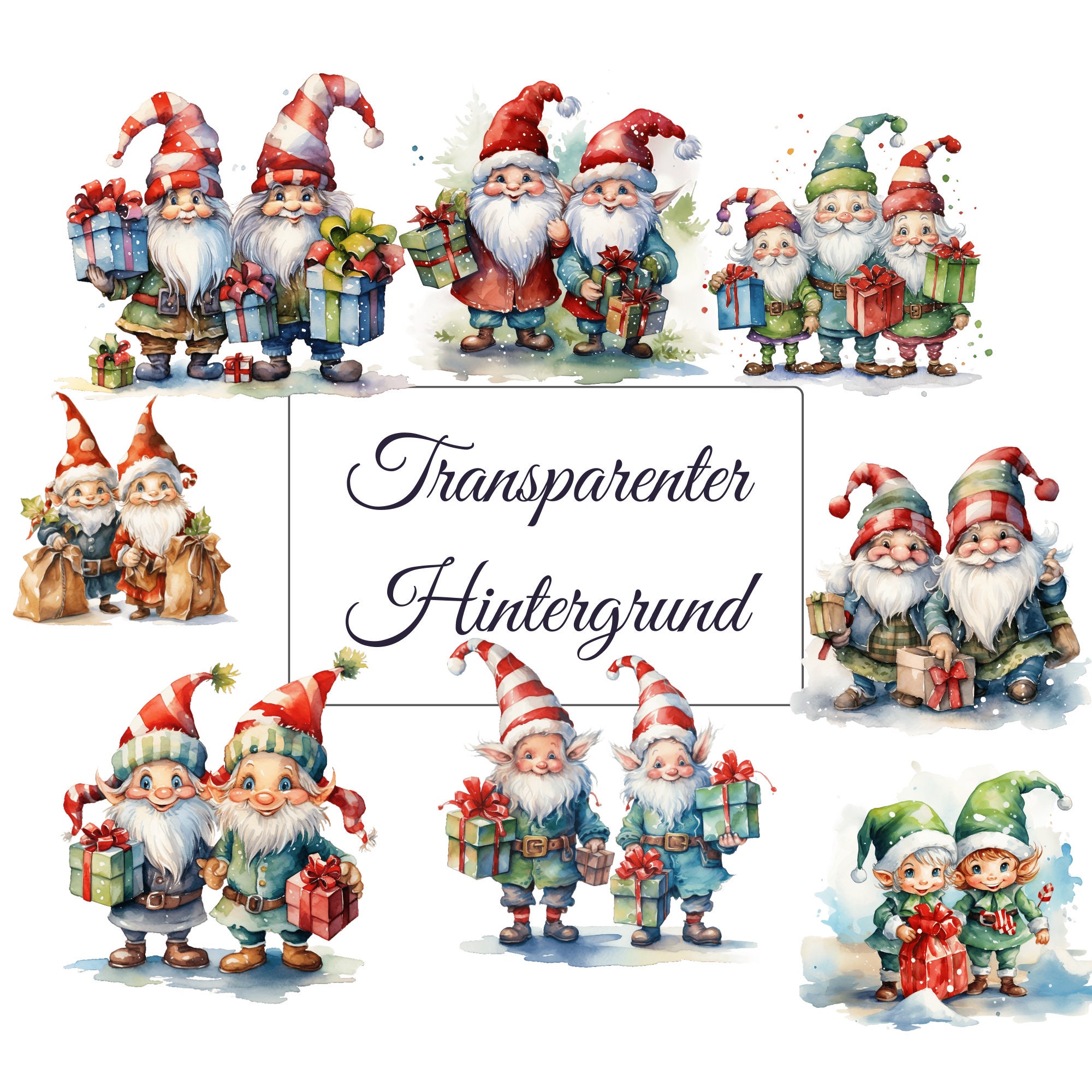 Christmas Elves Clipart Set: 14 High Quality Pngs, Christmas Elves Clip ...