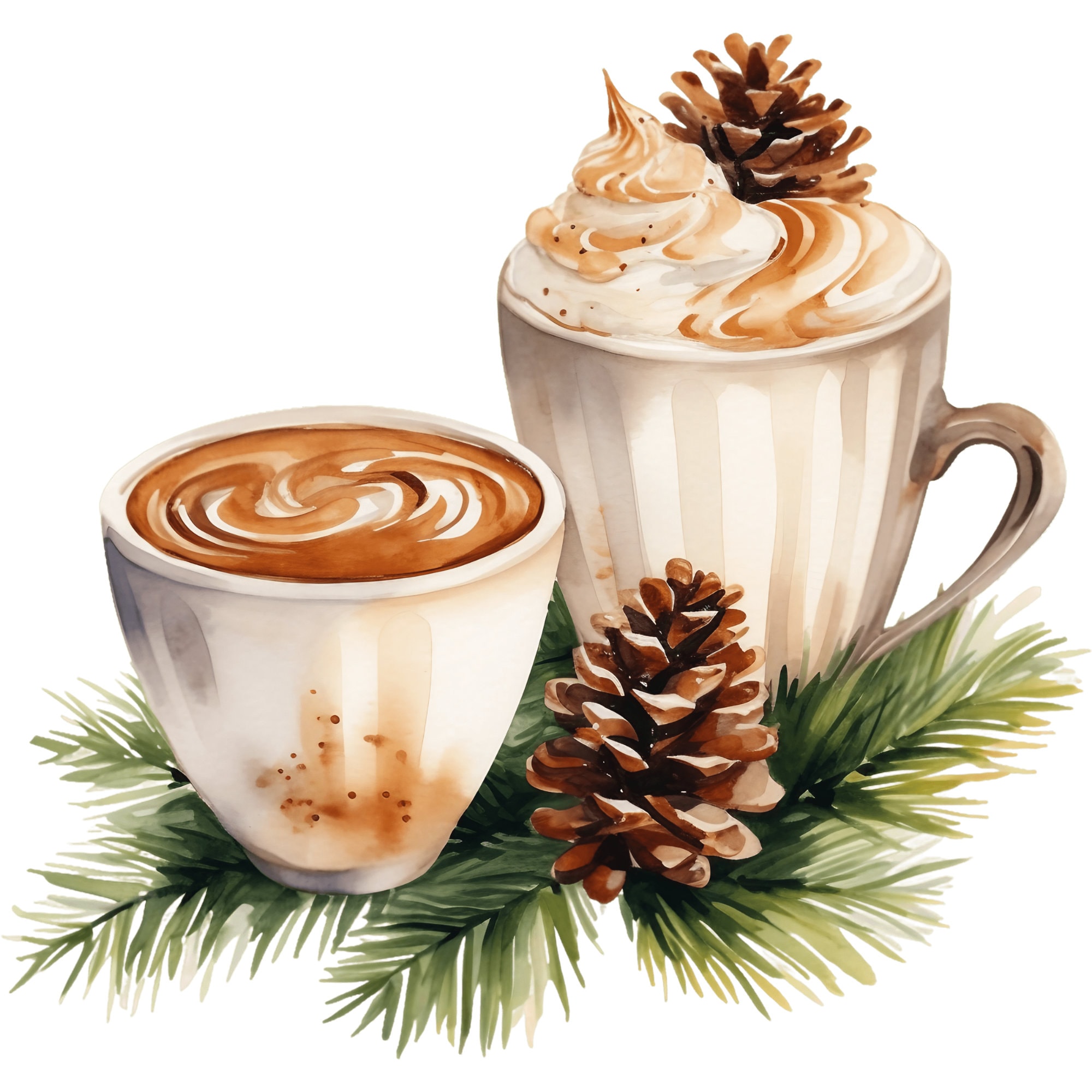 Christmas Coffee Clipart Set: 16 High Quality Pngs, Christmas Coffee ...