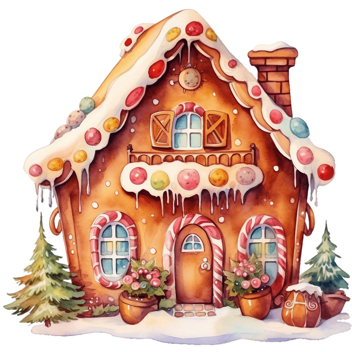 Gingerbread House Clipart Set: 12 High Quality Pngs, Christmas ...