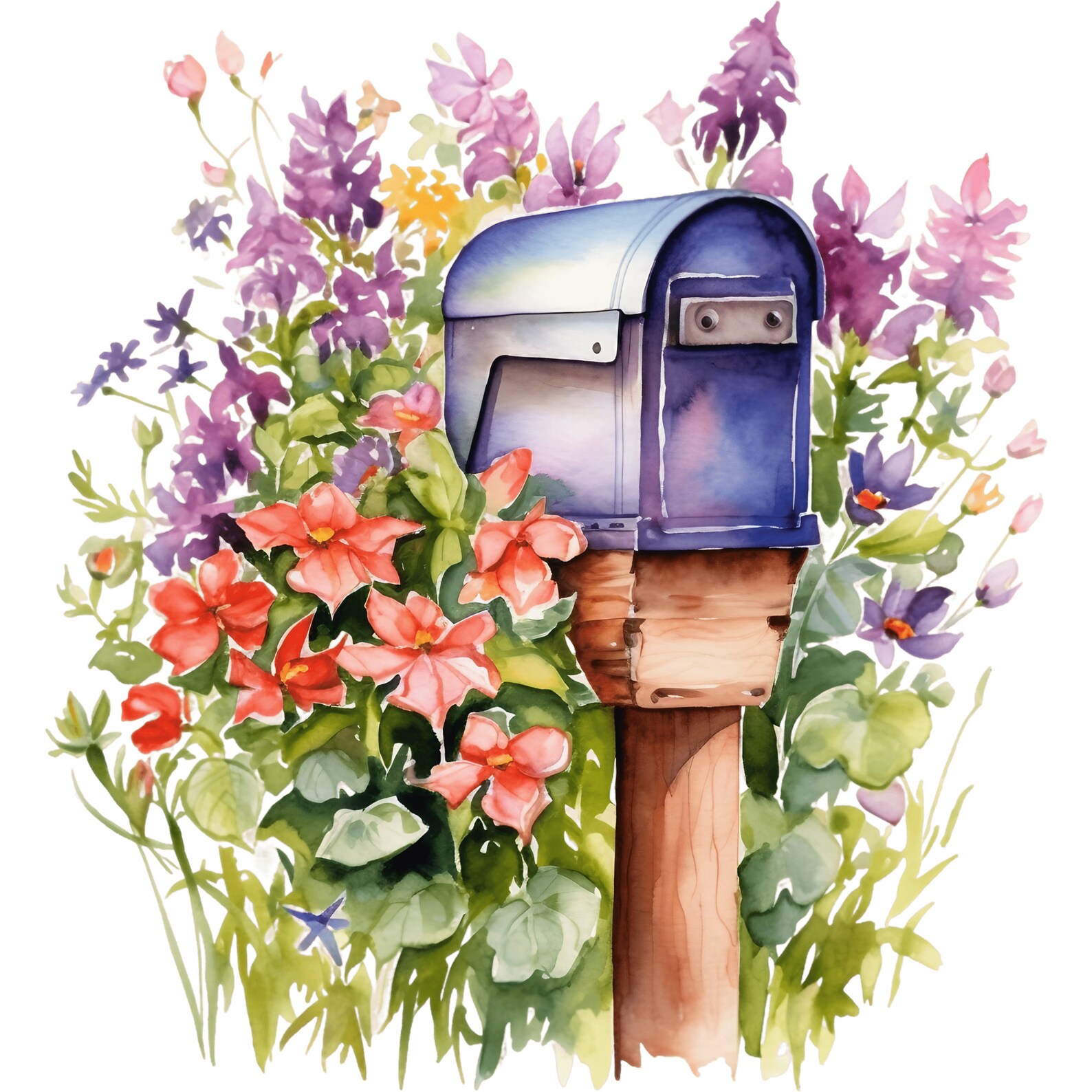 Vintage Mailboxes Set: 14 High Quality Pngs, Watercolor Vintage ...