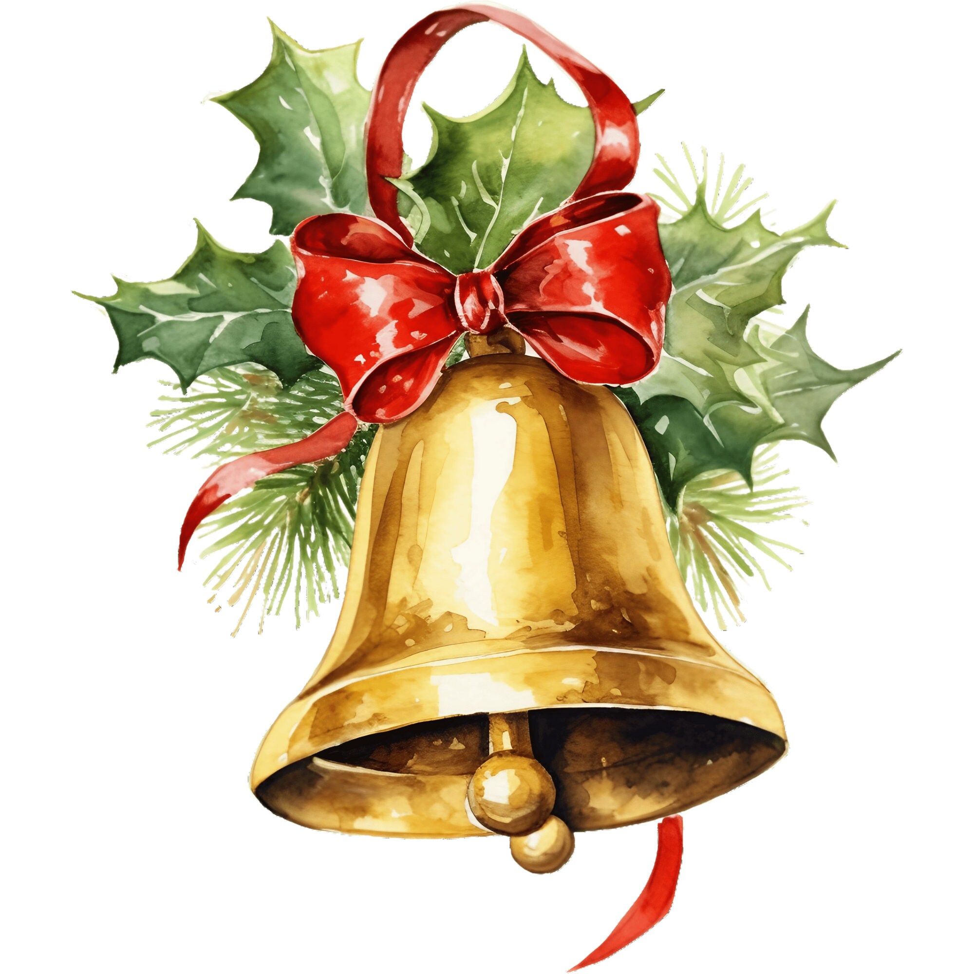 Christmas Bells Clipart Set: 15 High Quality Pngs, Digital Download ...