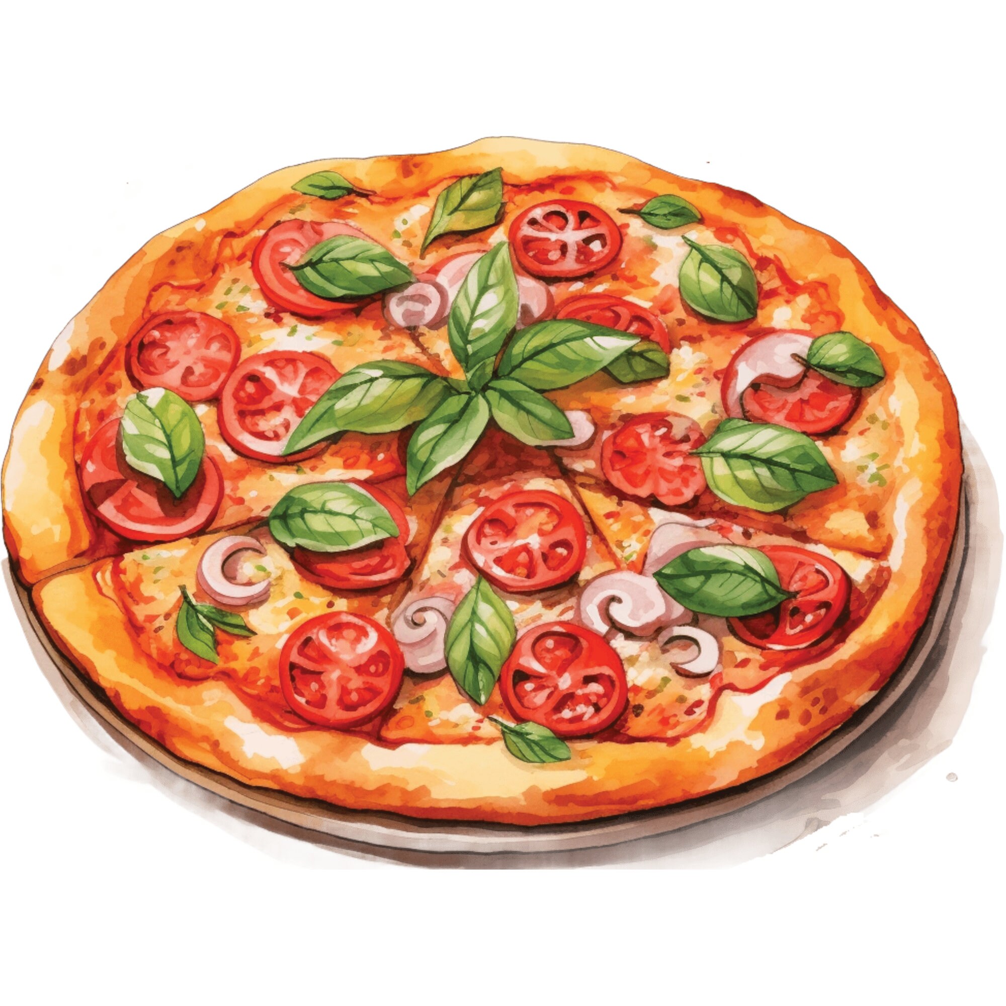 Pizza Clipart Set: 16 High Quality Pngs, Watercolor Pizza, Digital ...