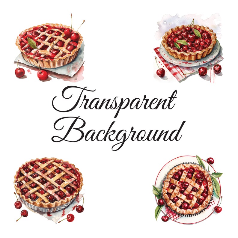 13 Köstliche Kirschkuchen Cliparts Aquarell Backkunst Für Projekte ...