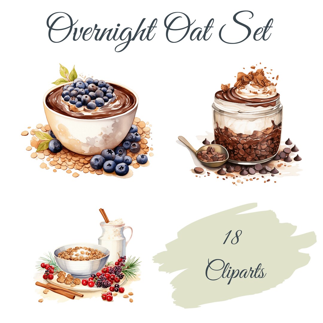 Watercolor Breakfast Oatmeal Clipart , 18 High Quality PNG Clip Arts ...