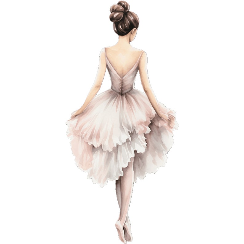 Ballerina Back View Clipart Set: 14 High Quality Pngs - Etsy