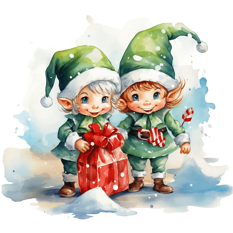 Christmas Elves Clipart Set: 14 High Quality Pngs, Christmas Elves Clip ...