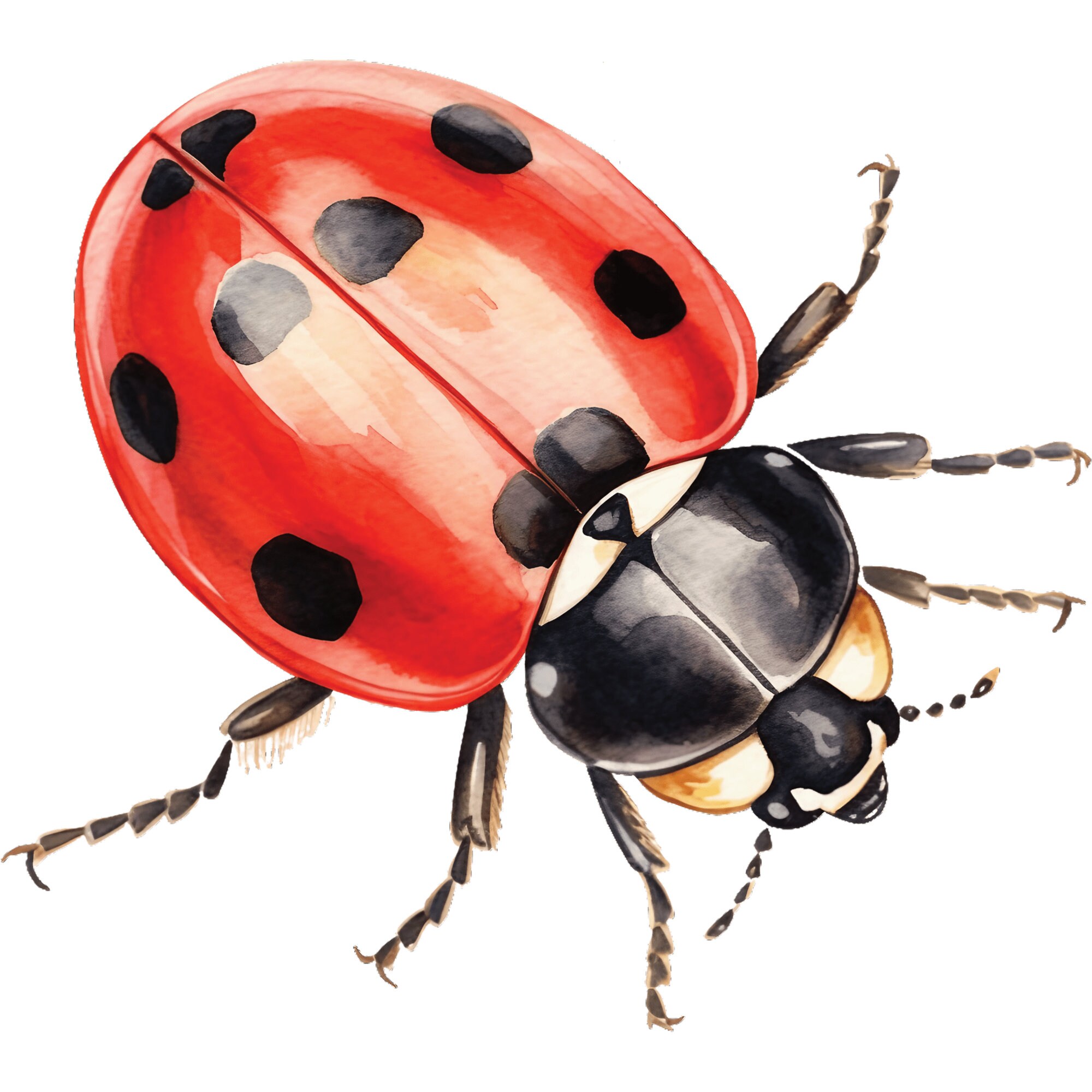 Ladybug Clipart Set: 12 High Quality Pngs, Watercolor Insect Clip Art ...