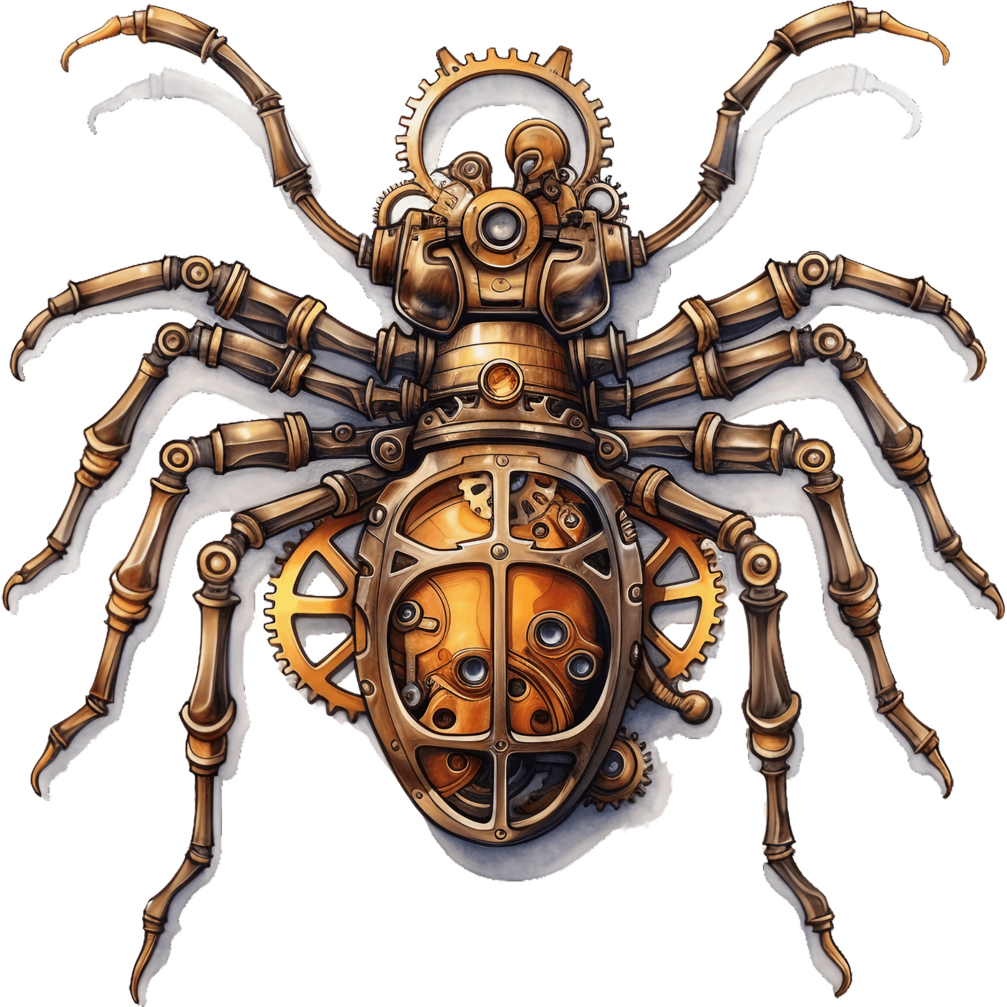 Steampunk Ant Clipart Set: 13 High Quality Pngs, Watercolor Steampunk ...