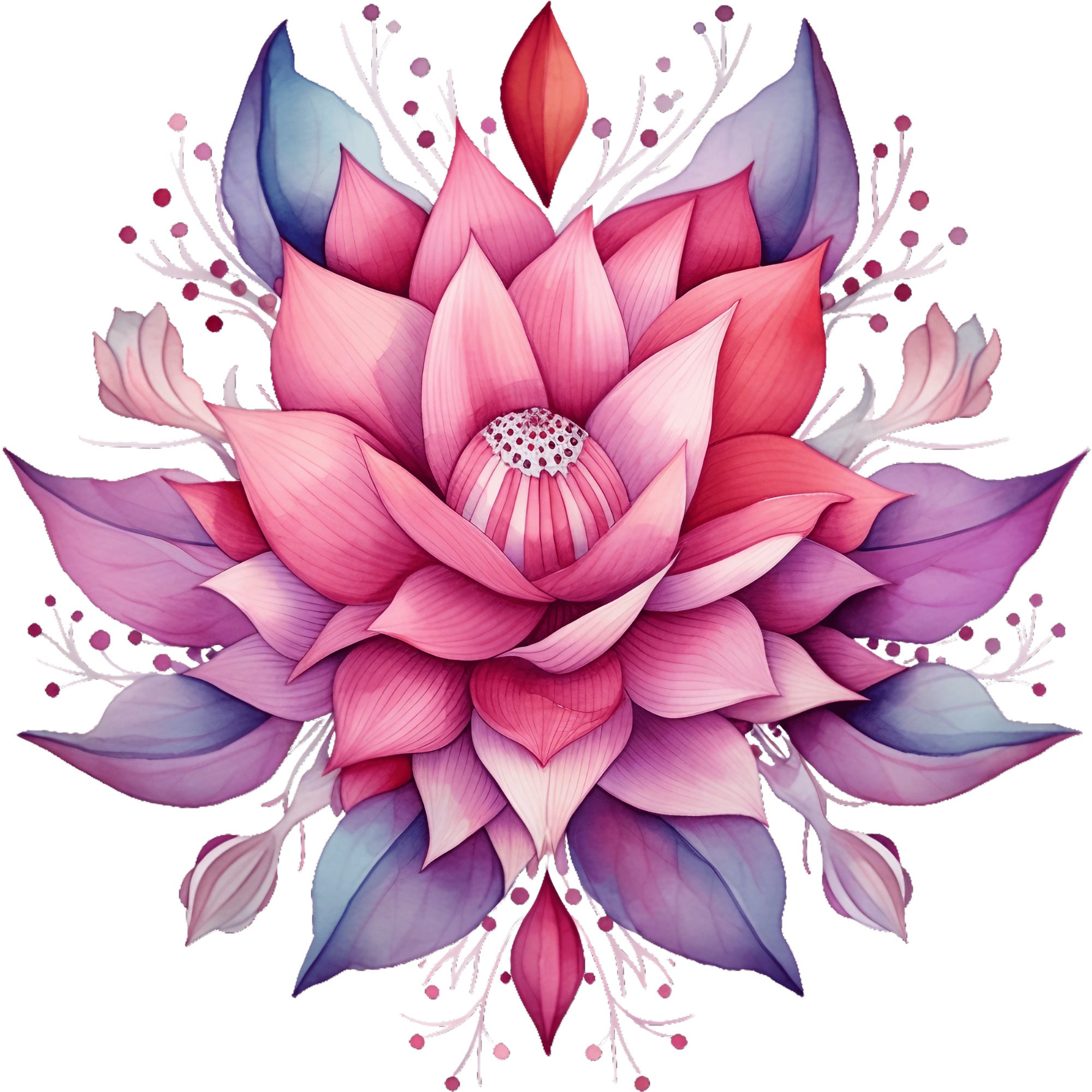 Tulip Mandala Clipart Set: 14 High Quality Pngs, Tulip Mandalas ...