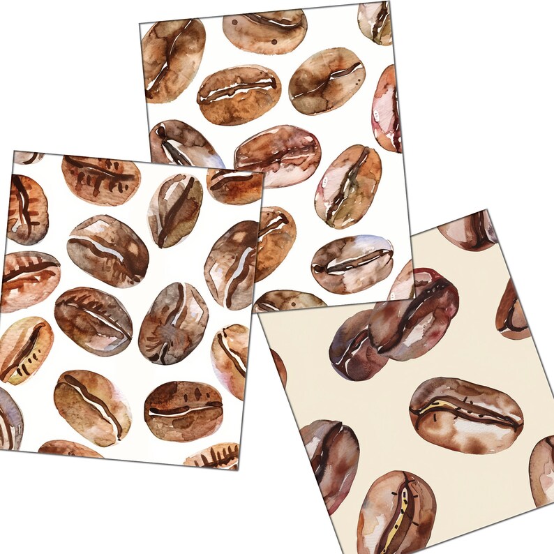 Coffee Lovers Collection: 12 Seamless Coffee Bean Patterns for Creative ...