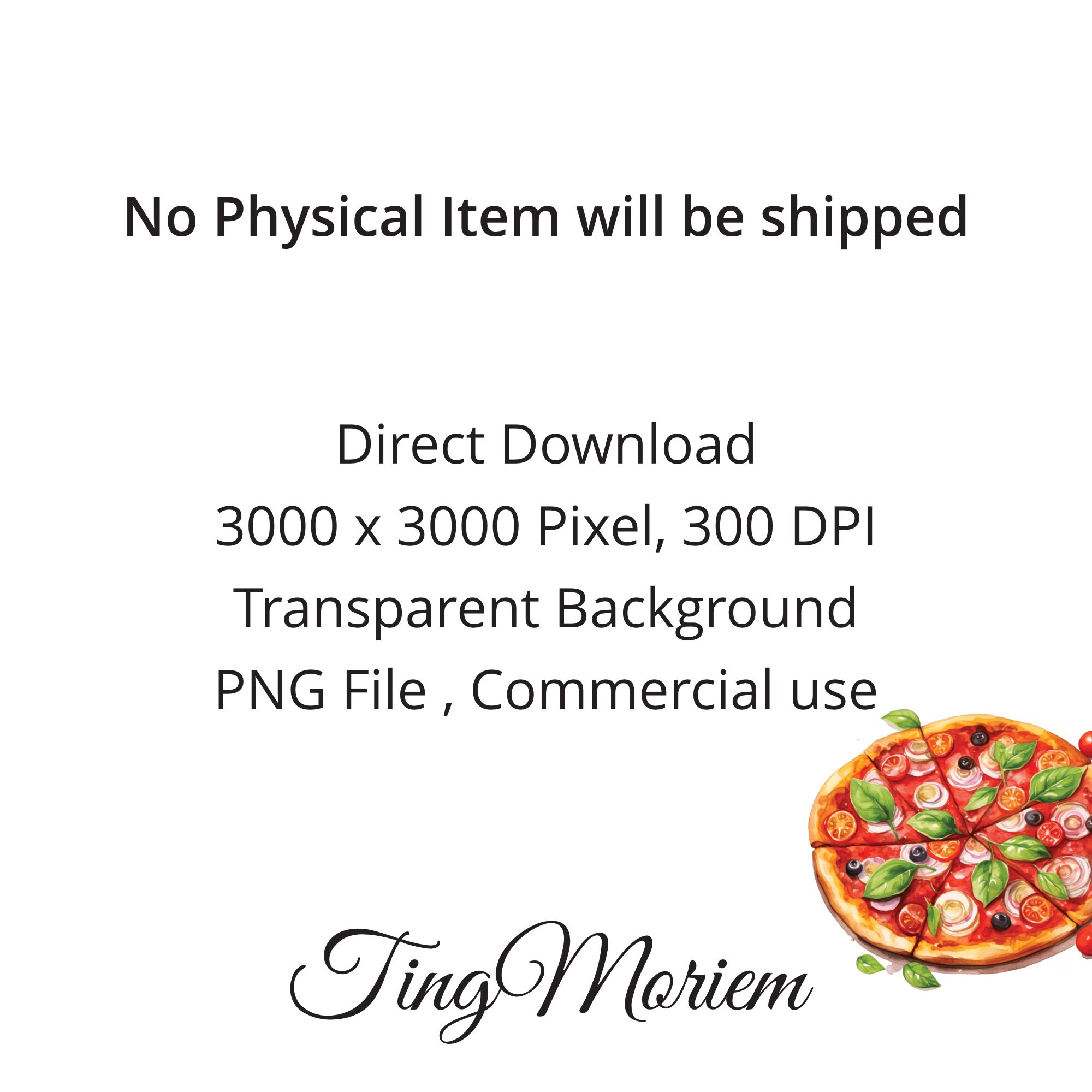 Pizza Clipart Set: 16 High Quality Pngs, Watercolor Pizza, Digital ...