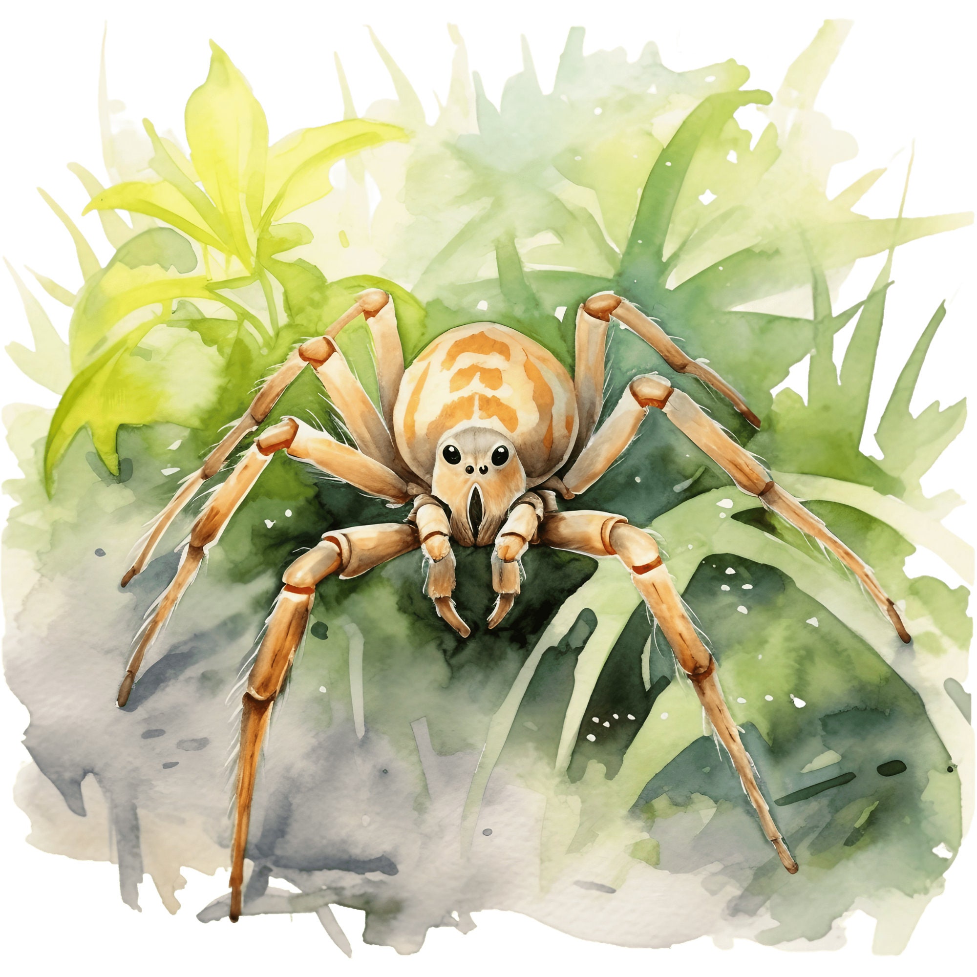 Spiders Clipart Set: 12 High Quality Pngs, Watercolor Spider Clip Art ...