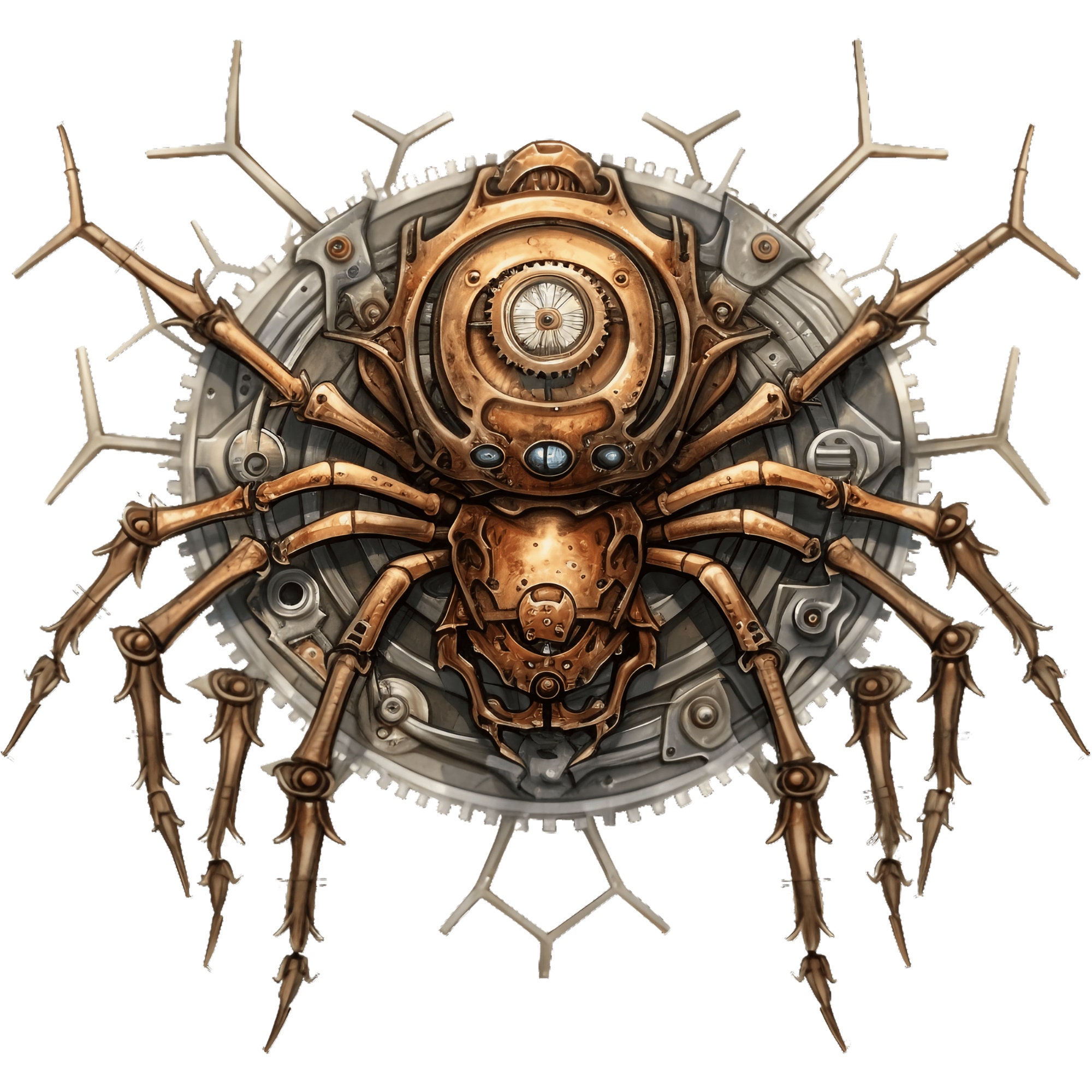 Steampunk Spiders Clipart Set: 12 High Quality Pngs, Watercolor ...