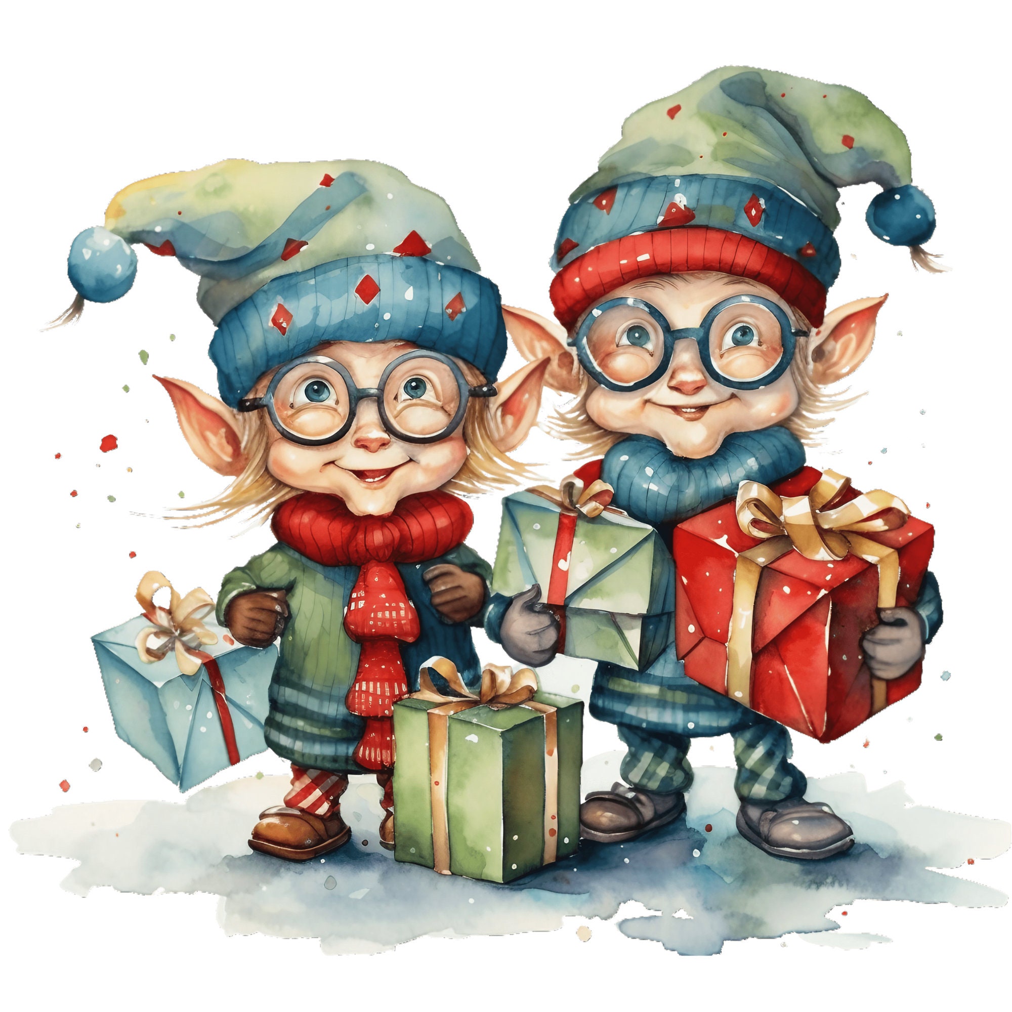 Christmas Elves Clipart Set: 14 High Quality Pngs, Christmas Elves Clip ...
