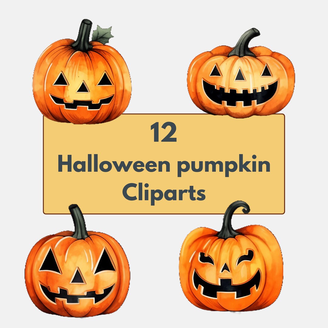 Halloween Pumpkin Clipart Set: 15 High Quality Pngs - Etsy