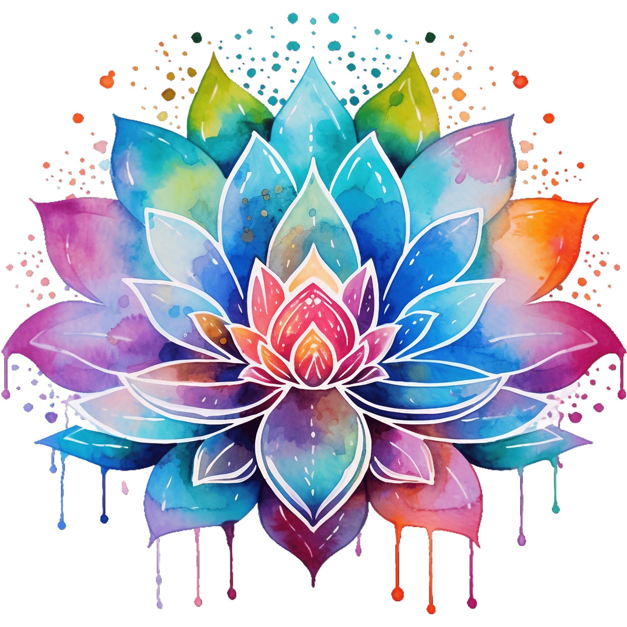 Lotus Mandala Clipart Set: 14 High Quality Pngs, Lotus Mandalas ...