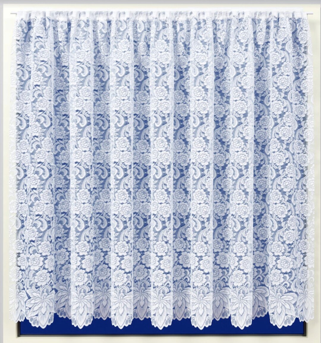 Star White Heavy Thick Flora Lace Net Curtain - Sold by Meter - Free ...