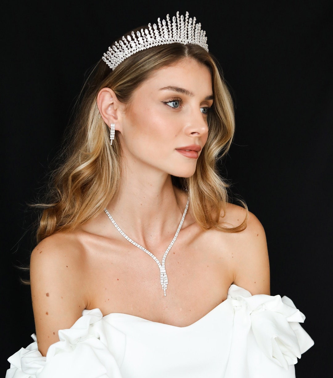 Wedding Jewelry Set Crystal Bridal Pearl Jewelry Set Bridal Necklace Bracelet And Earring Set
