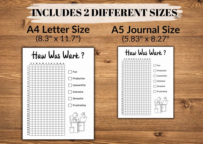 How Was Work Tracker Workday Mood Tracker PRINTABLE Journal Page ...