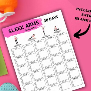 30-day Sleek Arm Challenge | Printable Workout Plan | Home Fitness ...