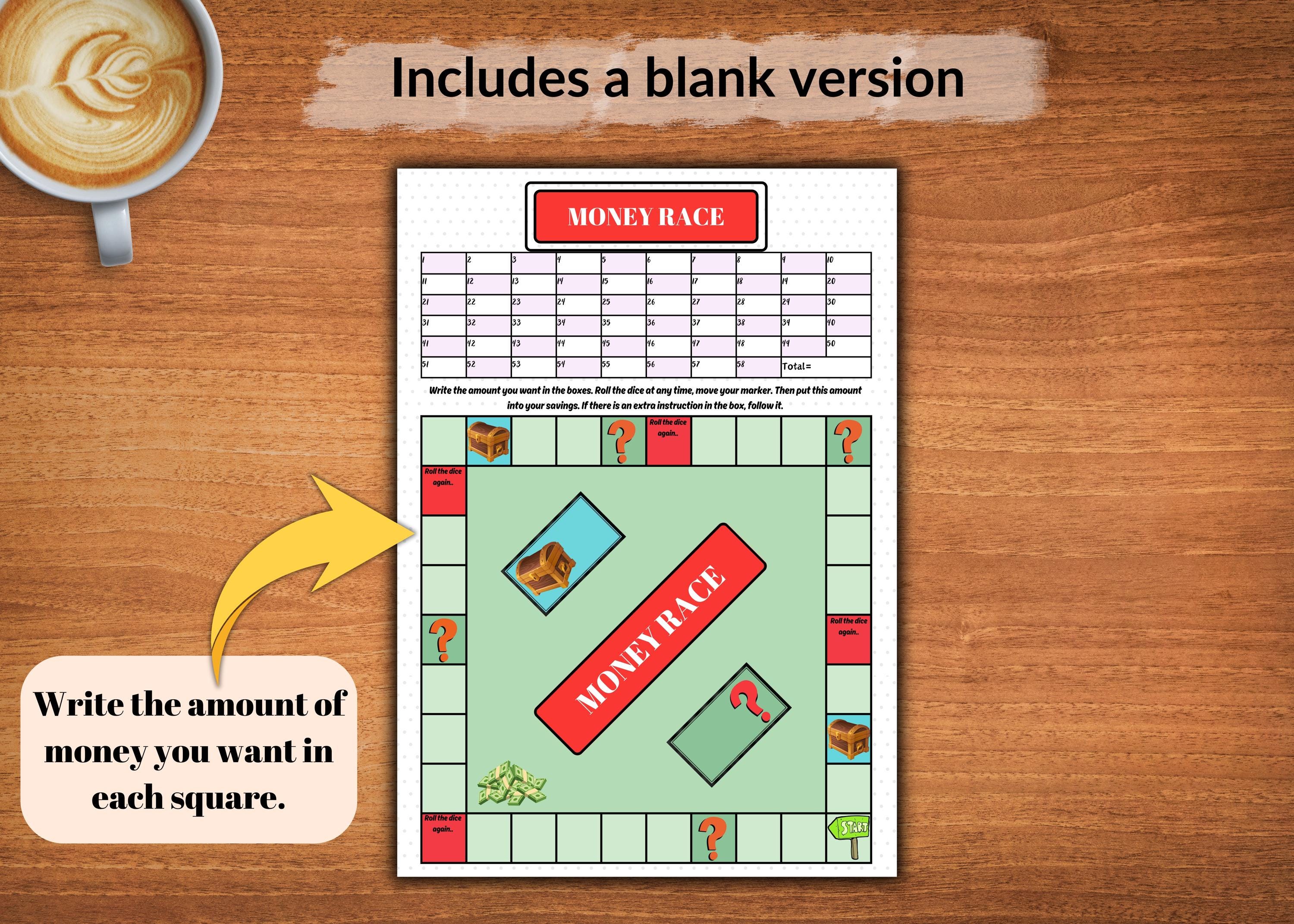 Money Race Savings Challenge: Printable Budgeting Game (PDF) - Etsy