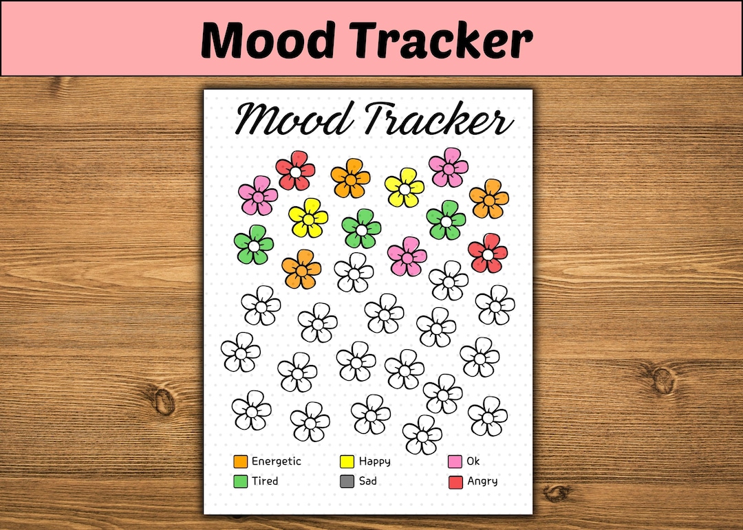Flower Mood Tracker PRINTABLE Journal Page Planner Page Monthly ...