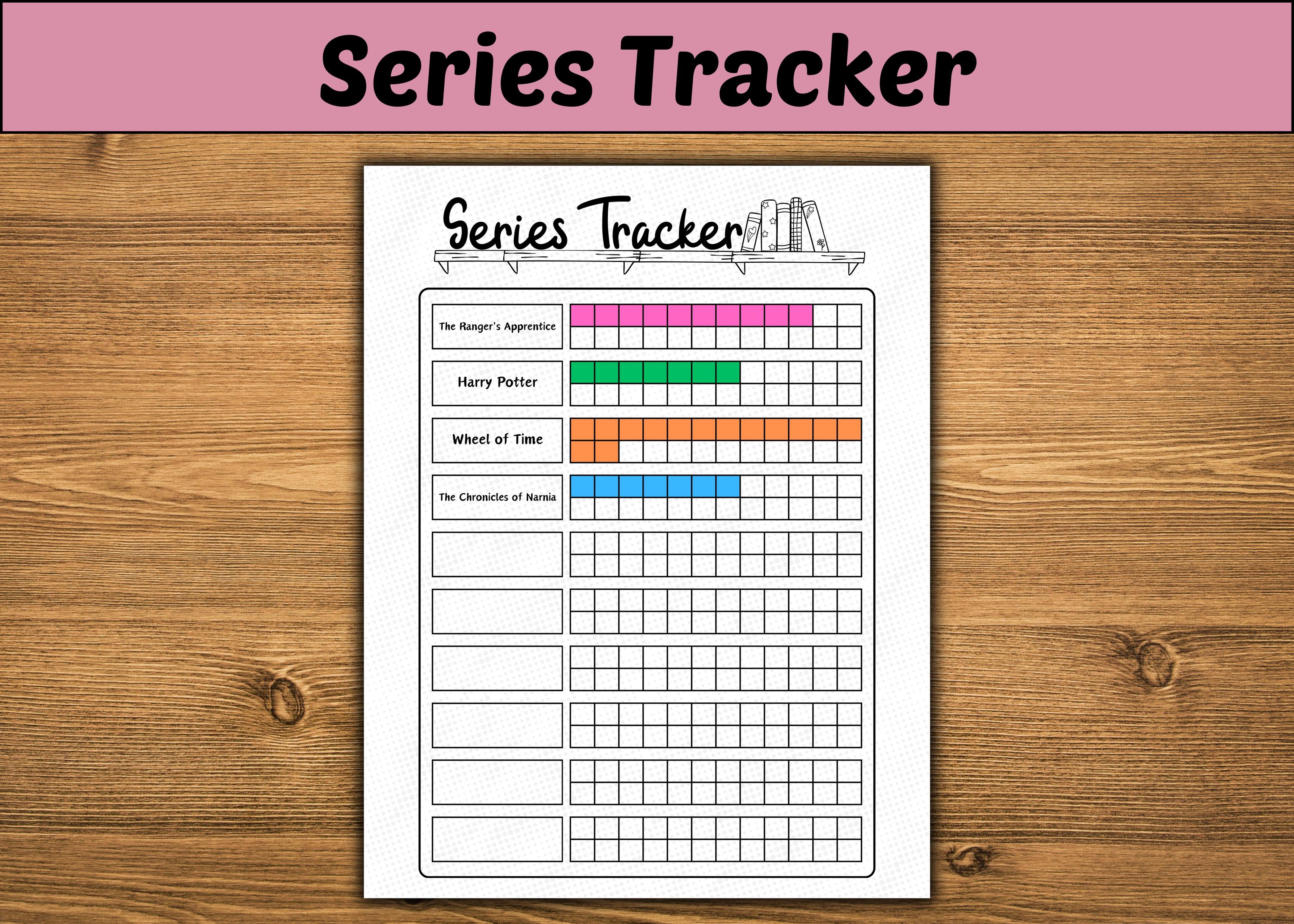 Book Series Tracker - PRINTABLE Planner Page - Planner Page - Book ...