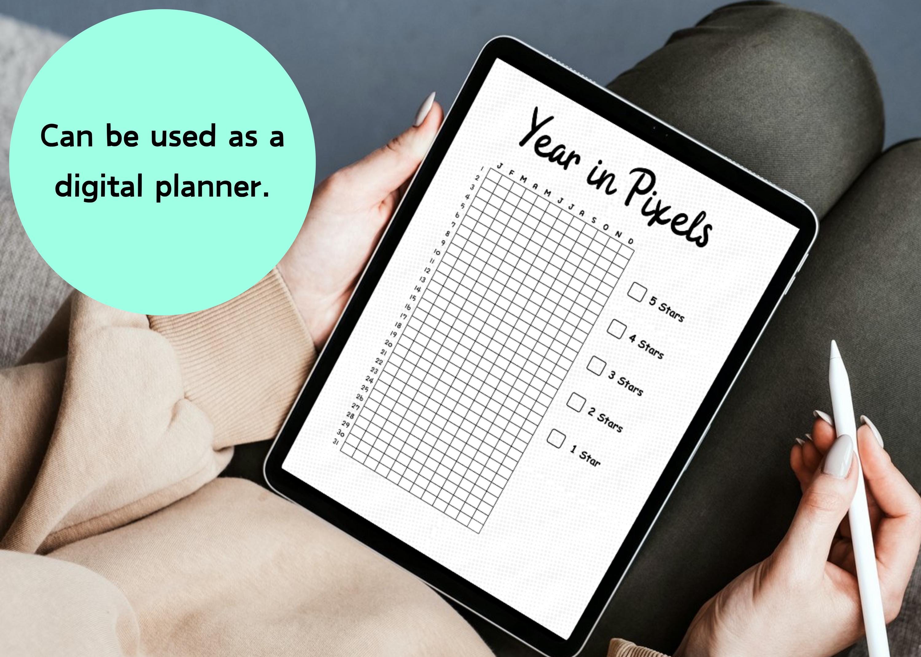 Year in Pixels Printable: Daily Mood Tracker (digital Download) - Etsy
