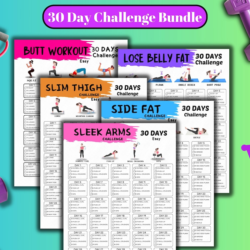 Fitness Challenge Poster - Etsy