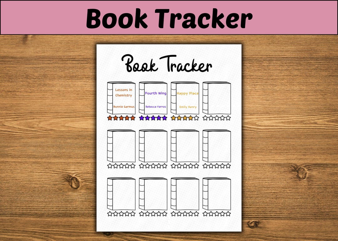 Printable Book Tracker: Reading Journal Page (digital Download) - Etsy