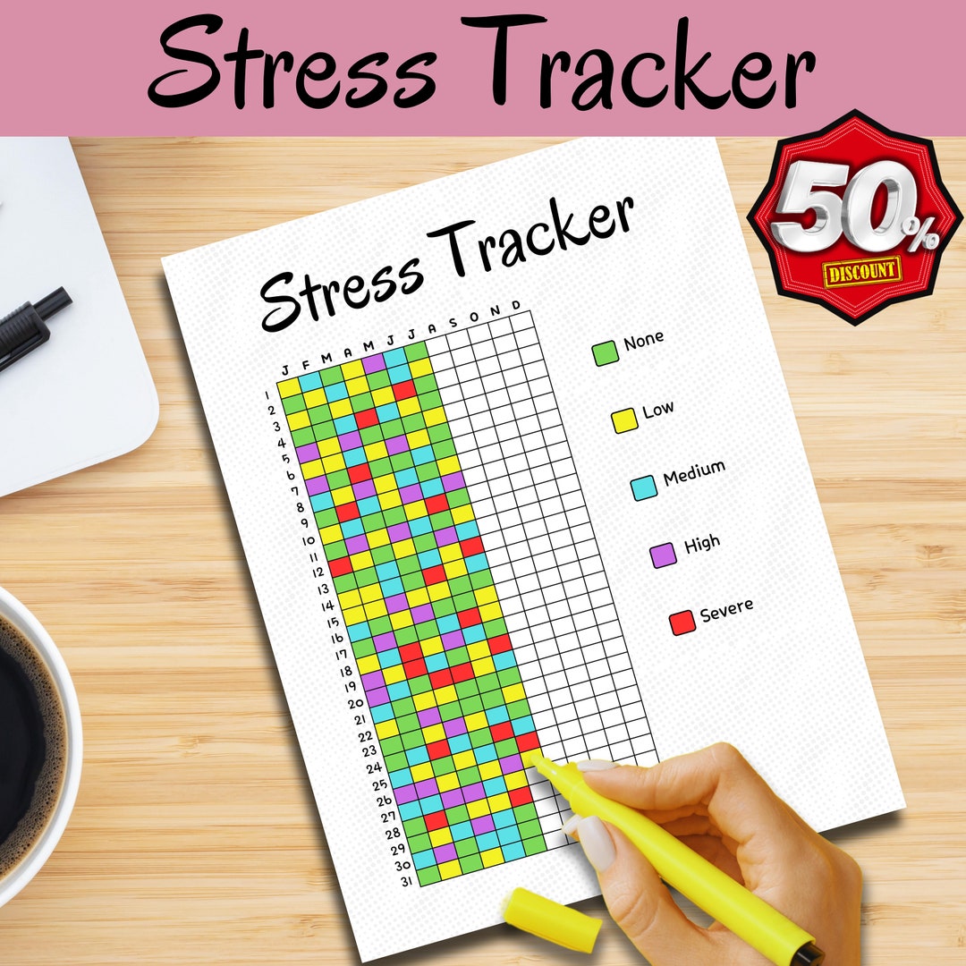 Stress Tracker, PRINTABLE Tracker, PRINTABLE 4 Diffret Size , Habit ...
