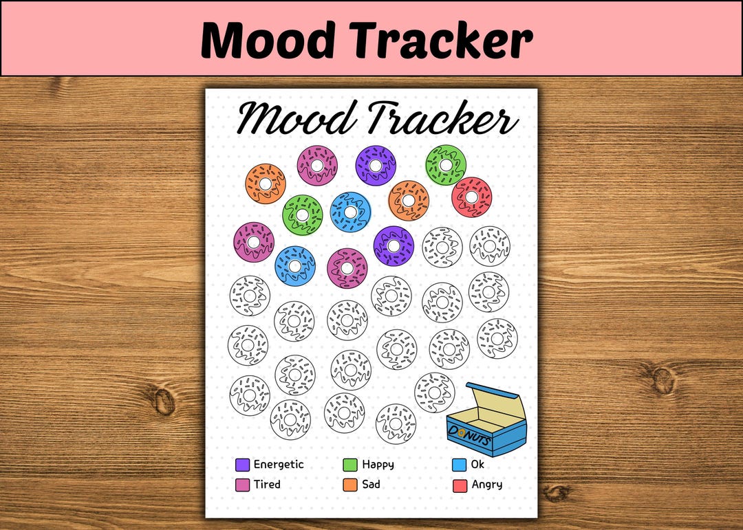 Donut Mood Tracker: Printable Journal Template (PDF Pattern) - Etsy
