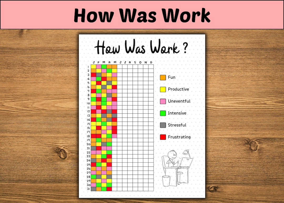 How Was Work Tracker - Workday Mood Tracker - PRINTABLE Journal Page ...