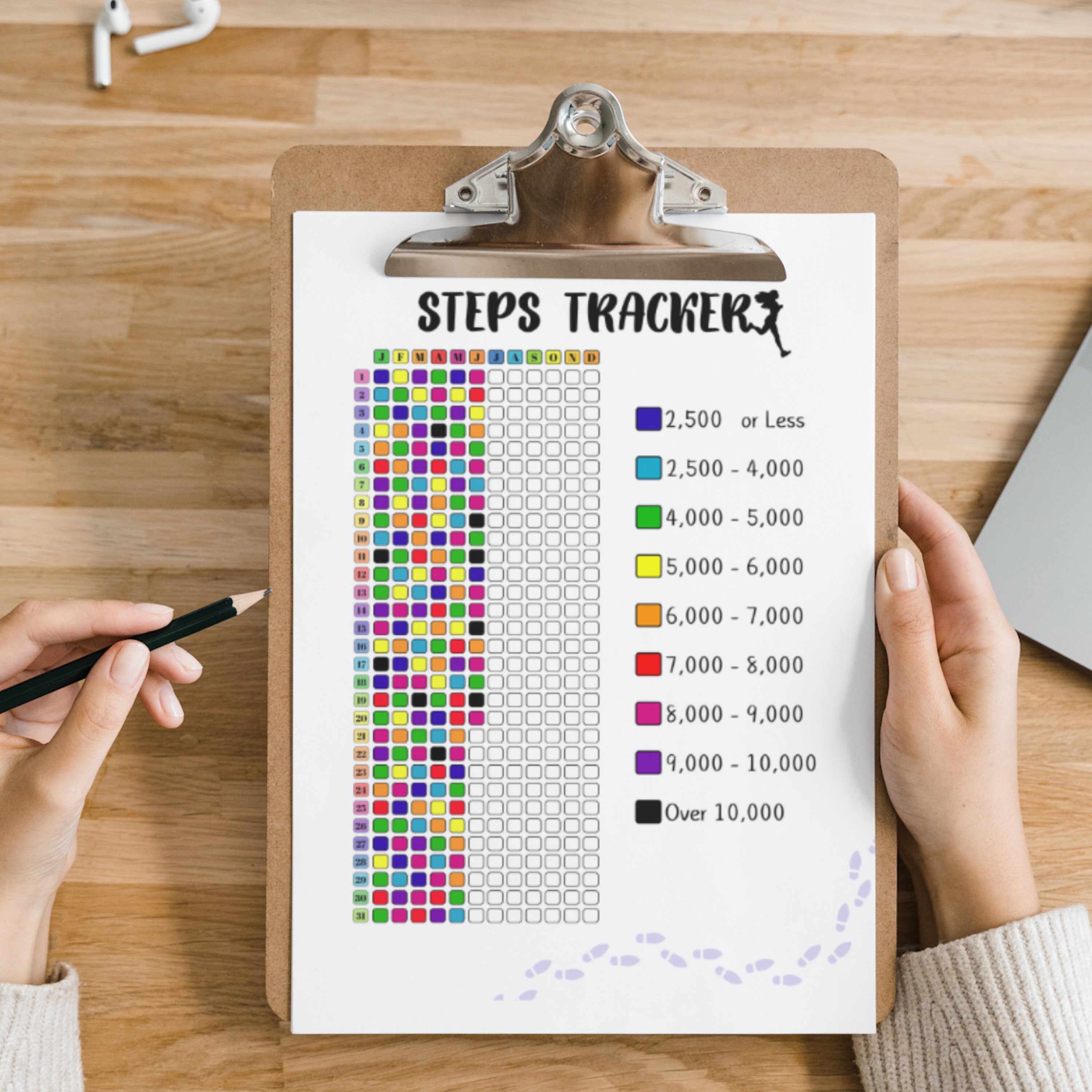 Step Tracker Yearly Fitness Tracker Health Tracker PRINTABLE Tracker ...