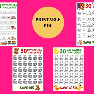 Kids Printable Savings Challenge A6 Mini Savings Challenge Money Saving ...