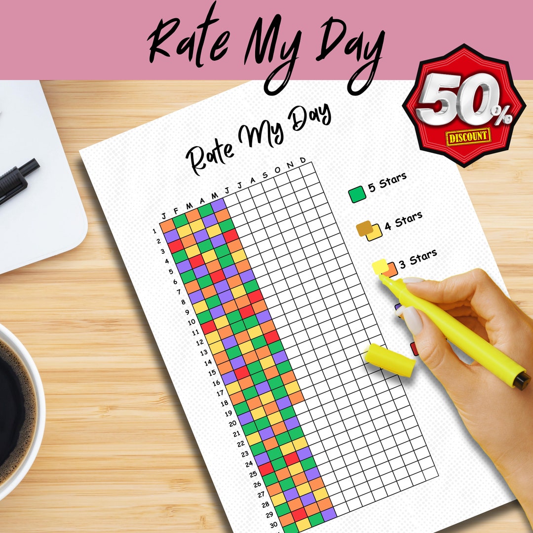 Rate My Day, Printable Daily Tracker, Daily Rating Log, Daily Tracker ... Rate My Day, Printable Daily Tracker, Daily Rating Log, Daily Tracker ...