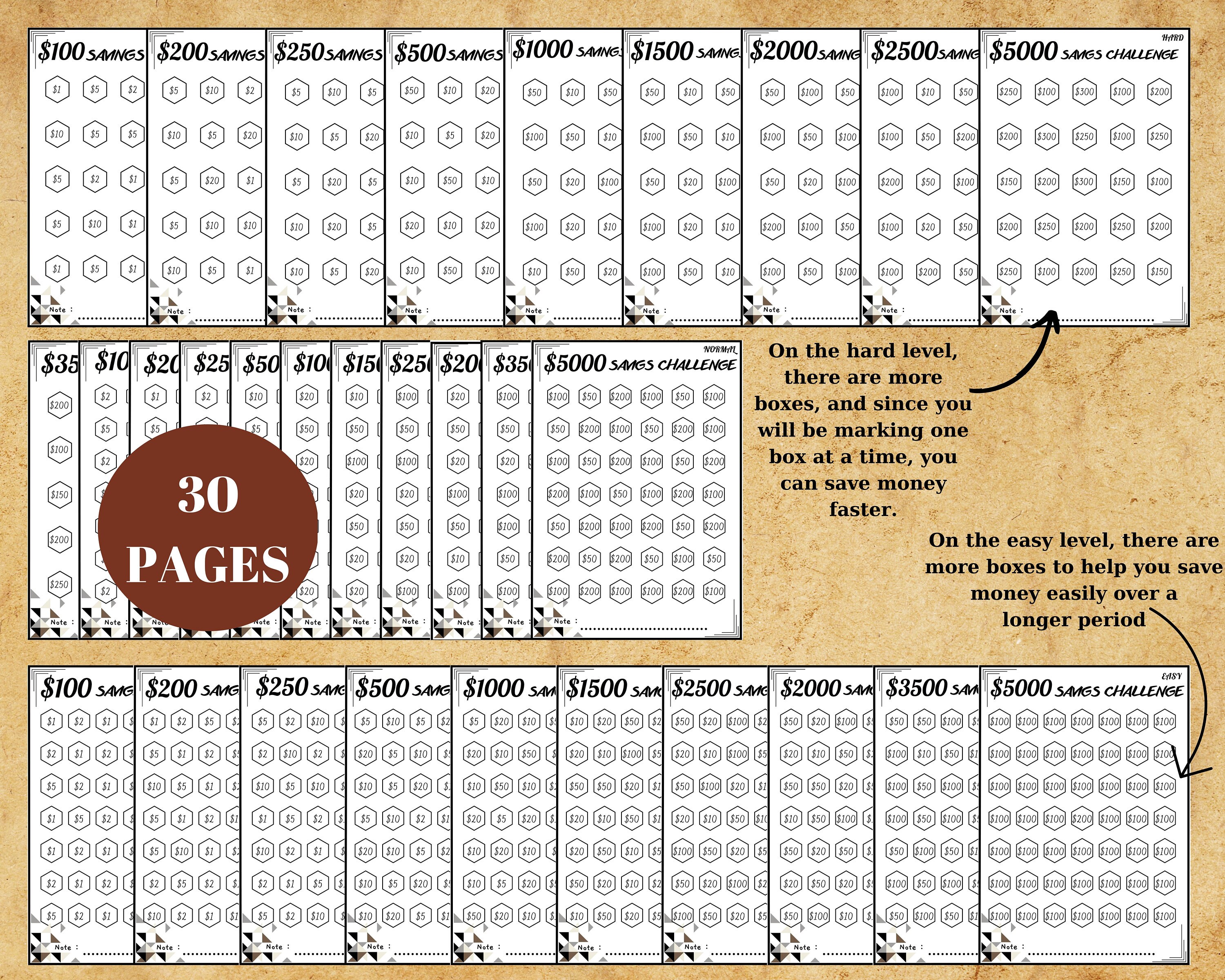 Ultra Savings Challenge Bundle, Savings Challenge Printable, A6 Mini ...